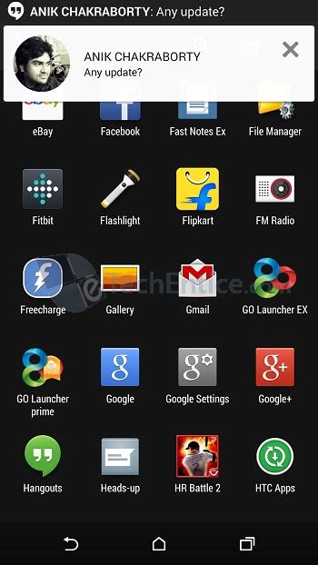 Heads Up Notification A Flavor Of Android L In Your Android Version