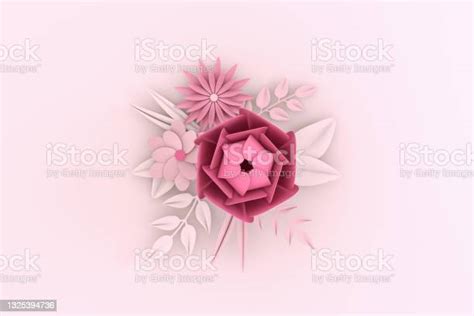 3d 렌더링 추상적인 꽃 배경 종이 꽃 식물 패턴 신부 둥근 꽃다발 종이 공예 밝은 색조 팔레트 0명에 대한 스톡 사진 및 기타 이미지 Istock