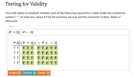 Solved Testing For Validity Use Truth Tables To Establish Chegg Com
