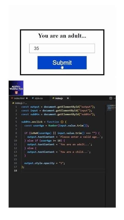 Javascript Age Verification Program With If Else Statements Javascript