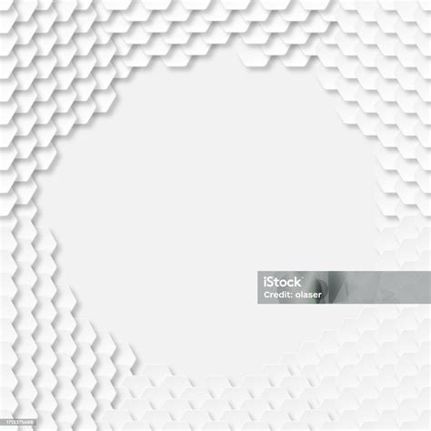 벌집 패턴을 형성하는 겹치는 3d 육각형은 시각적으로 매력적인 기하학적 프레임을 위해 둥근 복사 공간을 둘러싸고 있습니다 3차원 형태에 대한 스톡 벡터 아트 및 기타 이미지