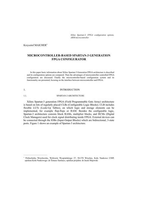 PDF MICROCONTROLLER BASED SPARTAN GENERATION FPGA CONFIGURATOR DOKUMEN TIPS