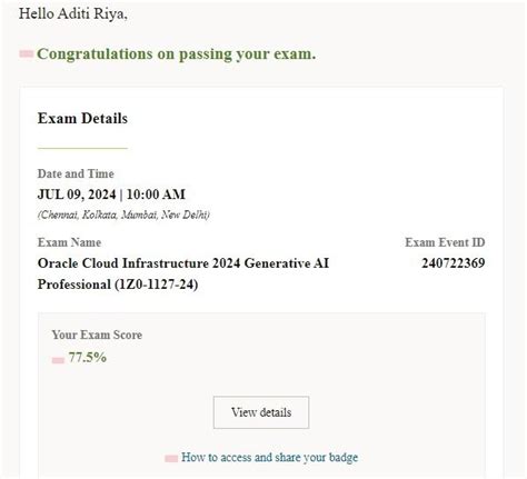 Passed Generative Ai Exam Aditi Riya Posted On The Topic Linkedin
