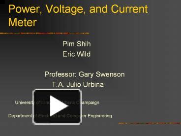 Power Voltage And Current Meter Presentation Free To View