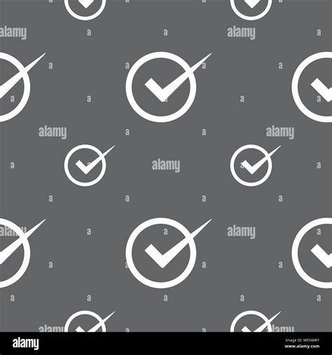 check mark sign icon checkbox button seamless pattern on a gray background vector