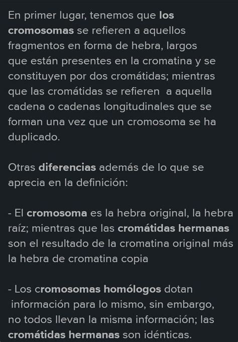 ¿qué Diferencias Hay Entre Cromátidas Hermanas Y Homólogos Brainlylat