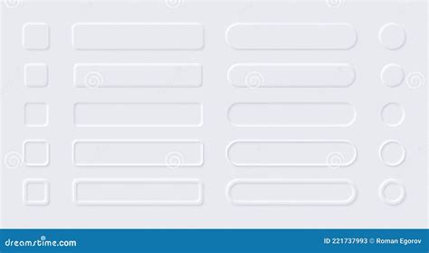 Neumorphic UI Buttons Modern Minimal Web Layout With Input Fields