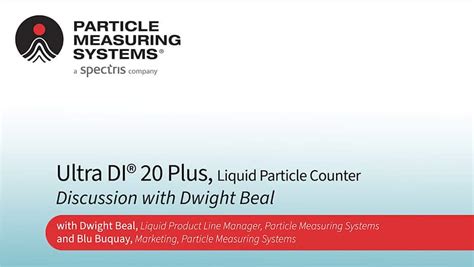 Video Ultra Di® 20 Plus Di Water Particle Counter From Particle Measuring Systems Particle