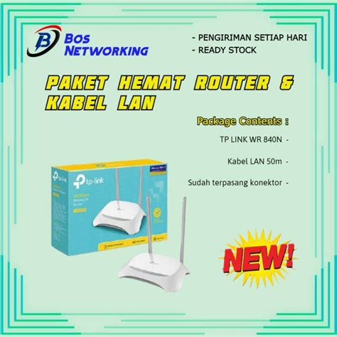 Jual Paket Hemat Router Tp Link Wr840 Kabel Lan Spectra 50m Di Seller