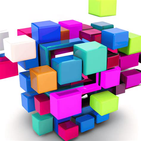 3d Interlocking Color Blocks · Creative Fabrica