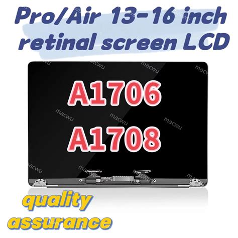 Laptop Silver Space Gray A1706 A1708 Lcd Screen Display Assembly For