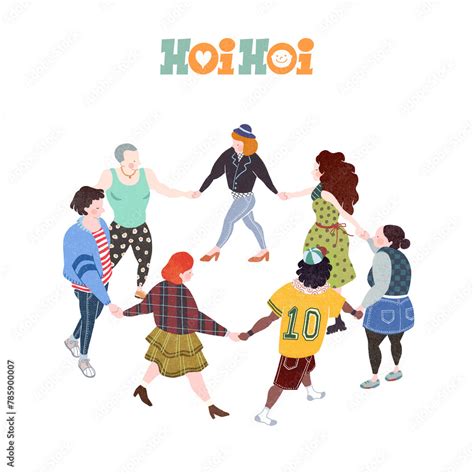 다양한 인종의 사람들 일러스트입니다화합 Stock Illustration Adobe Stock