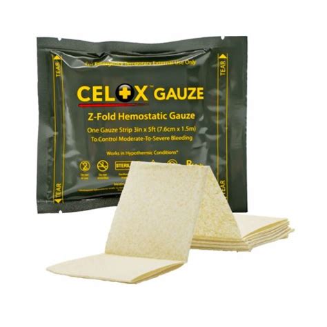 Celox 3in X 5ft Z Fold Hemostatic Gauze