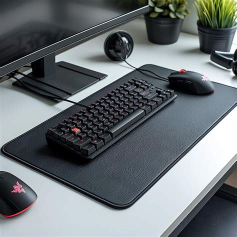 This Is A Solid Black Mouse Pad Premium Ai Generated Image