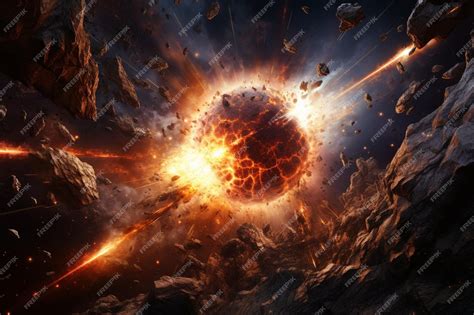 Premium Ai Image Scifi Meteor Explosion In The Space