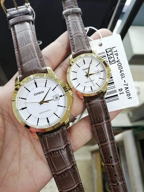 Orig Casio Leather Couple Watch Mtp V004gl 9a Ltp V004gl 9a Luxury Watches On Carousell