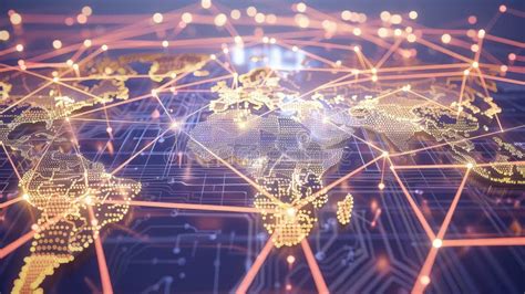 Interconnected Circuits Global Map Stock Image Image Of Information Datum 308213441