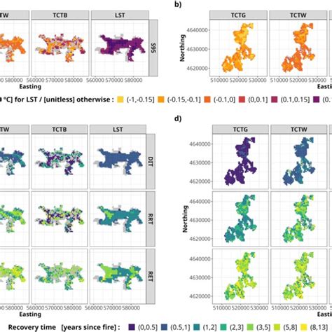 Example Of Spatialized Post Fire Trajectory Based Metrics Of Resilience