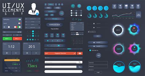 Vetores De Big Set Ui Ux Kit Para Web Design E Aplicativo Móvel E Mais Imagens De Infográfico