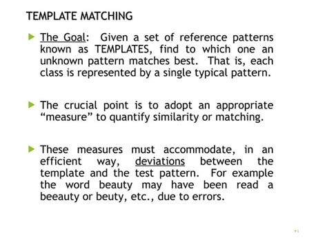 Templatematching Pattern Recognitionppt