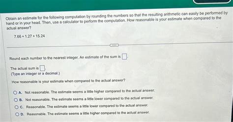 [answered] obtain an estimate for the following computation by rounding