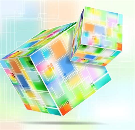 Download Free Abstract 3d Colored Boxes Background Vector 04 Free