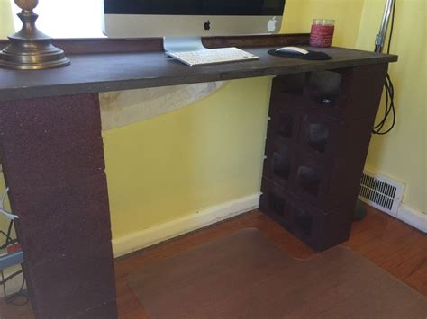 Painted Cinder Block Desk