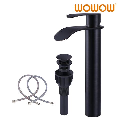 Wowow Oil Rubbed Bronze Single Handle Waterfall Tall Bathroom Faucet