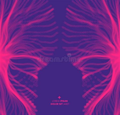 Abstract Science Or Technology Background Graphic Design Network Illustration With Particle