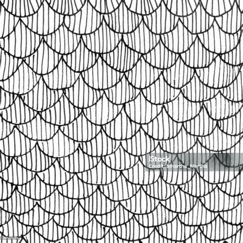 물고기는 잉크 질감을 비늘 추상 흑백 손으로 그린 일러스트 빈티지 배경 인어 무늬 감촉 거친에 대한 스톡 벡터 아트 및 기타