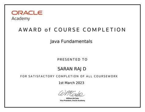 Oraclecertification Javafundamentals Javabasics Javaprogramming Saran Raj D