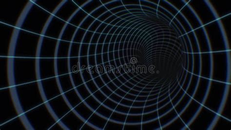 Flight Through Digital Tunnel Grid Pattern Retro Style Seamless Moving