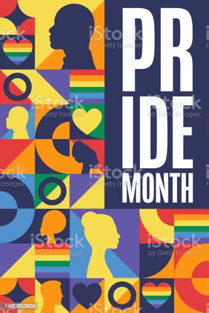행복한 자존심의 달 Lgbt 6월 휴일 개념 배경 배너 카드 텍스트 비문이있는 포스터를위한 템플릿 벡터 Eps10 일러스트레이션 동성애자의 권리에 대한 스톡 벡터 아트 및