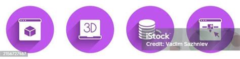 3d 프린터 필라멘트 설정 및 긴 그림자가 있는 아이콘 설정 벡터 3차원 형태에 대한 스톡 벡터 아트 및 기타 이미지 3차원