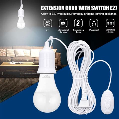 3m 5m E27 Lamp Bulb Holder With Switch Led Light Bulb Extension Socket Shopee Philippines