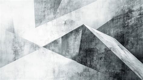 Abstract Geometric Concrete Background With Overlapping Angular Shapes In Monochrome Tones Stock