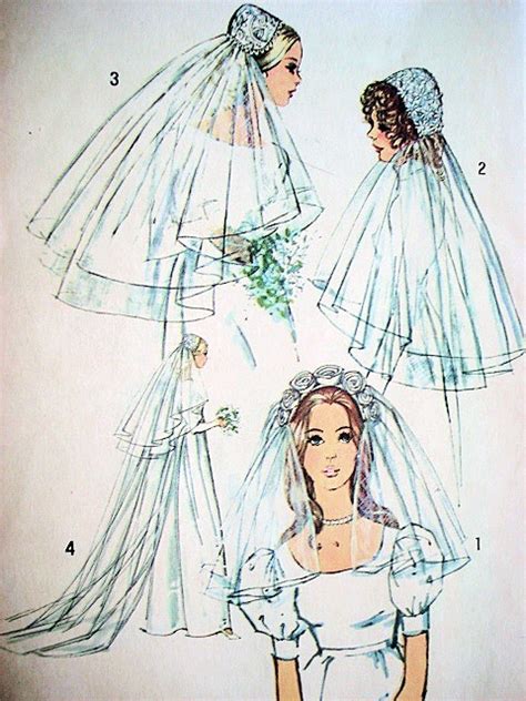 Dreamy Bridal Millinery Pattern Simplicity 9826 Lovely Headpieces With Veil In Three Lengths