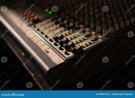 Audio Mixer Fader Stock Image Image Of Media Audio 58647693