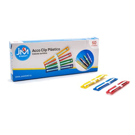Accoclip Plástico Colores 50 Unidades Jm Import Officepro