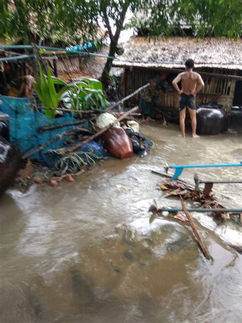 ဖျာပုံမြို့နယ်၌ လေပြင်းတိုက်ပြီး ပင်လယ်ဒီရေလှိုင်းကြီးလာသဖြင့် လူနေအိမ
