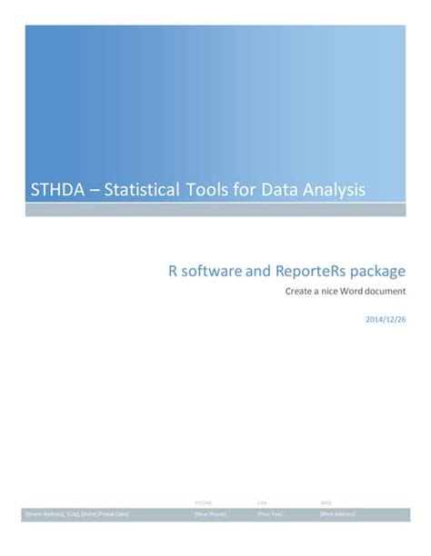 word document created from a template using r software and reporters
