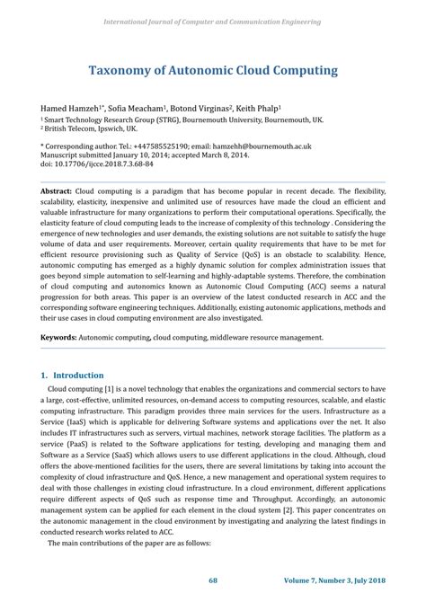 Pdf Taxonomy Of Autonomic Cloud Computing