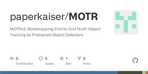 Github Paperkaisermotr Motrv2 Bootstrapping End To End Multi Object Tracking By Pretrained