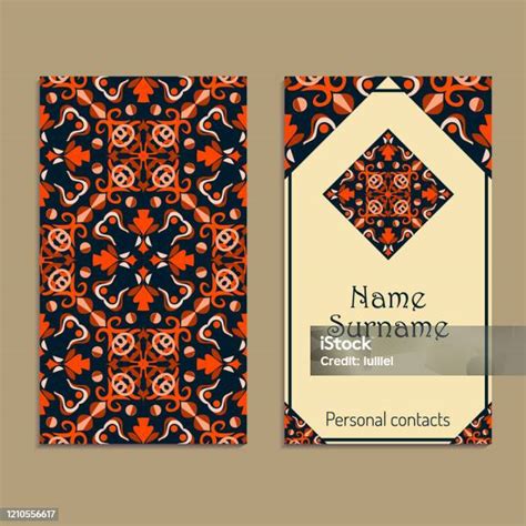 벡터 명함 템플릿입니다 민족 아시아 장식품입니다 동양 스타일의 장식 디자인 0명에 대한 스톡 벡터 아트 및 기타 이미지 0명 고풍스런 공란 Istock