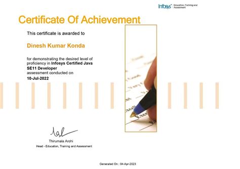 Dinesh Kumar On Linkedin 1st Achievement In Infosys Infosys Certified Java Developer 🎉🎉🎉