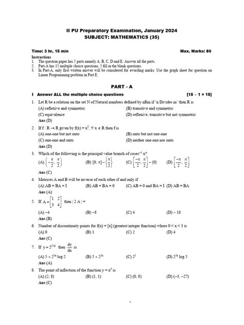 2pu Maths Board Preparatory Paper Q Soln Pdf Mathematics Mathematical Concepts