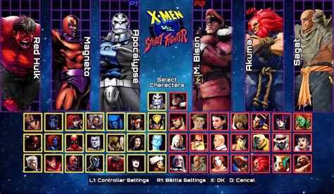 X Men Vs Street Fighter 2 Fan Mock Up Roster R Makeafighter