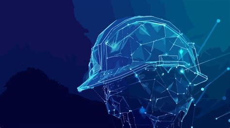 Abstract 3d Mesh Object Technology Low Poly Template Premium Ai