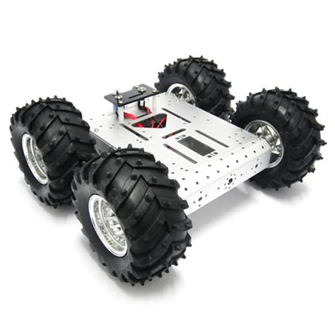Metal 4wd Smart Robot Car Chassis For Arduino With 130mm Wheel 4 Wheels Car Mobile Platform Diy