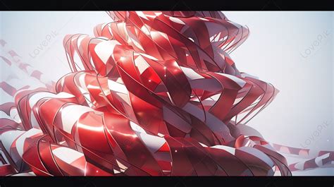 3d 렌더링된 그림 크리스마스 트리 모양을 만드는 꼬인 빨간 리본 리스 배경 겨울 휴가 배경 리본 모양 배경 이미지 Hd 리스 겨울 휴가 리본 모양 배경 사진